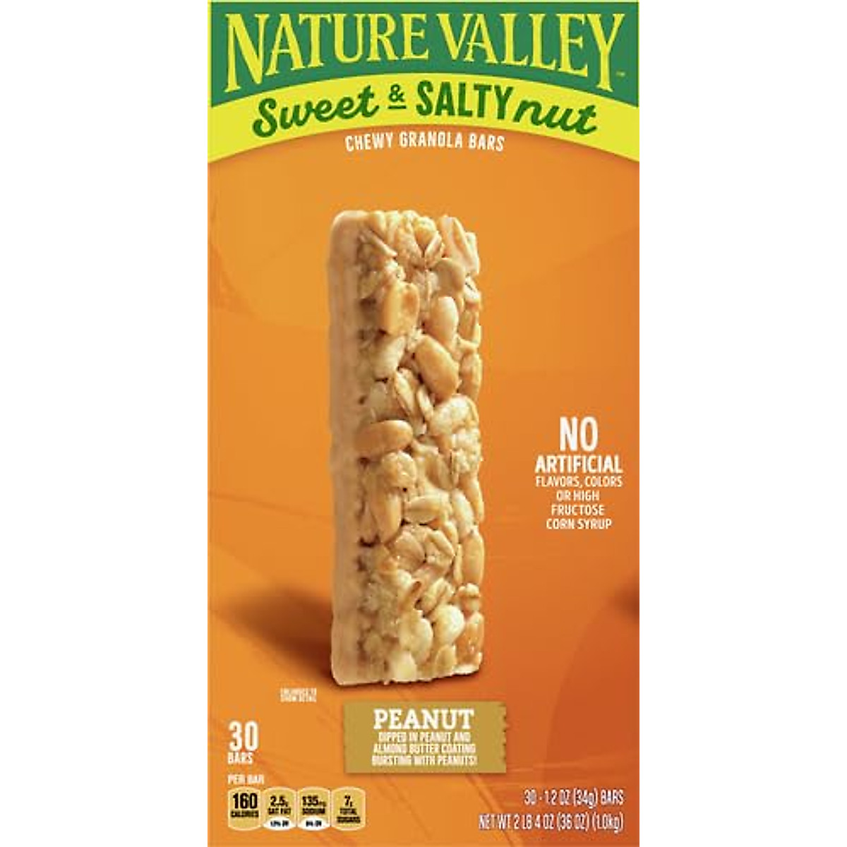Nature Valley Sweet and Salty Granola Bars, Peanut, 30 Bars, 36 OZ
