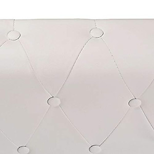 KTHLBRH (Fast Delivery) Faux Leather Sectional Sofa Couch,Sectional Sofa L Shaped Couch with Faux Leather for Small Space Chesterfield Corner Sofa 5-Seater White Faux Leather