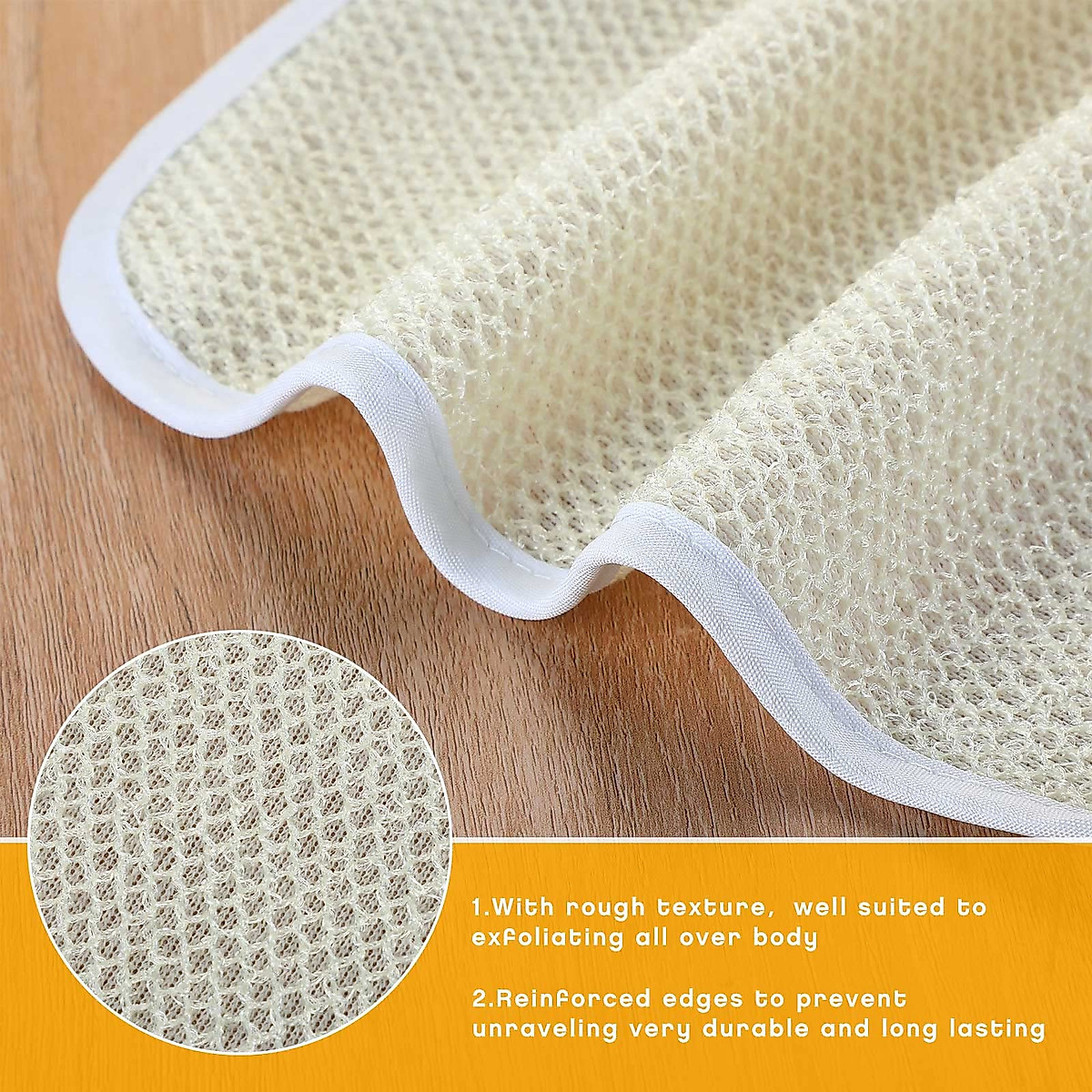 20 Pieces Exfoliating Wash Cloths Soft-weave Washcloths Nylon Facial Dual Sided Shower Scrubber for Body Face Bath Wash Rags Exfoliating Towel Bath Accessory for Skin Care, Beige
