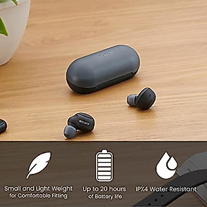 Sony True Wireless Headphones - Up to 20 Hours Battery - Charging case - Voice Assistant Compatible - Built-in mic for Phone Calls - Reliable Bluetooth - WF-C500B/BZ - Limited Edition - Midnight Black