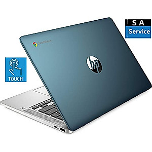 HP 14in Touchscreen Chromebook, Intel Celeron N4000, 4GB RAM, 128GB eMMC, WiFi, Bluetooth, Webcam, Audio by B&O, SA Service, Chrome OS, Brilliant Blue (Renewed)