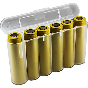Birdz 2 Clear 18650 & CR123A 6 Battery Holder Storage Case for 18650 Batteries