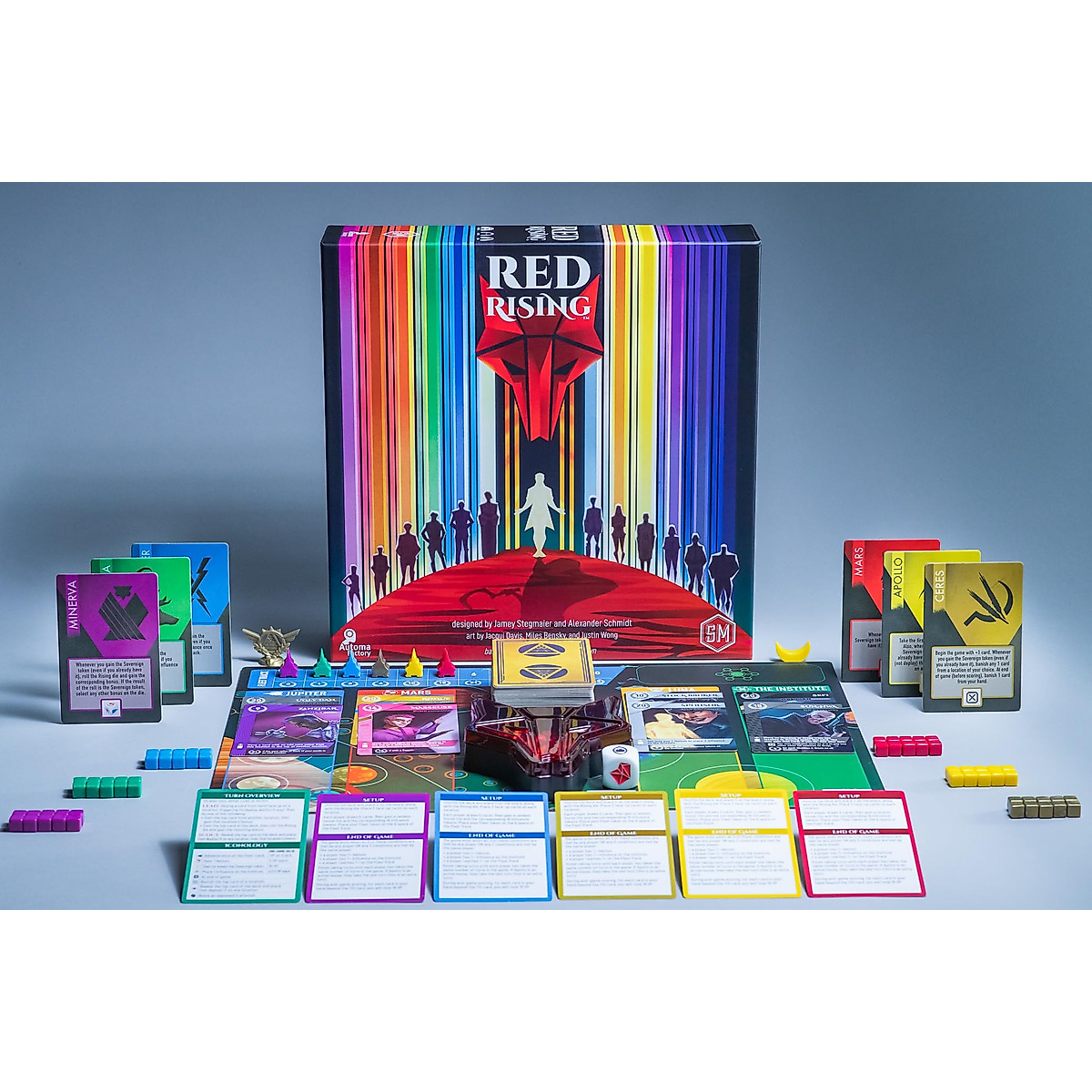 Stonemaier Games: Red Rising | A Competitive Strategy Game Based on The Novels from Pierce Brown | Craft a Hand of Powerful Characters from The World of Red Rising | 1-6 Players, 60 Mins, Ages 14+