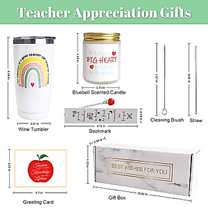 iAOVUEBY Teacher Appreciation Gifts, Best Teacher Gifts for Women, End of Year Teacher Gifts from Student, Thank you Retirement Christmas Teacher Gift Basket of Daycare Preschool - Funny Wine Tumbler