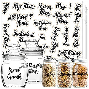 Megavava 281 Kitchen Pantry Labels + 144 Preprinted Round 1.5" Spice Labels,Pantry Labels for Containers, Food Label Stickers