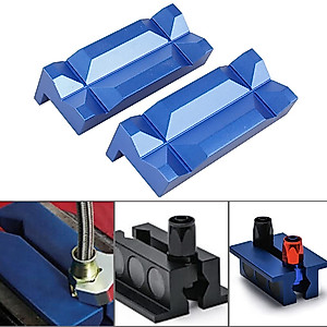 BARTOO Aluminum 4" Vise Jaws Pads, Magnetic Reversible Pipe Vise, AN Fitting Vice Jaw Covers, Professional Grade Multi-Purpose Vise Jaw Protective Inserts for Any Metal Bench Vice (4", Blue)