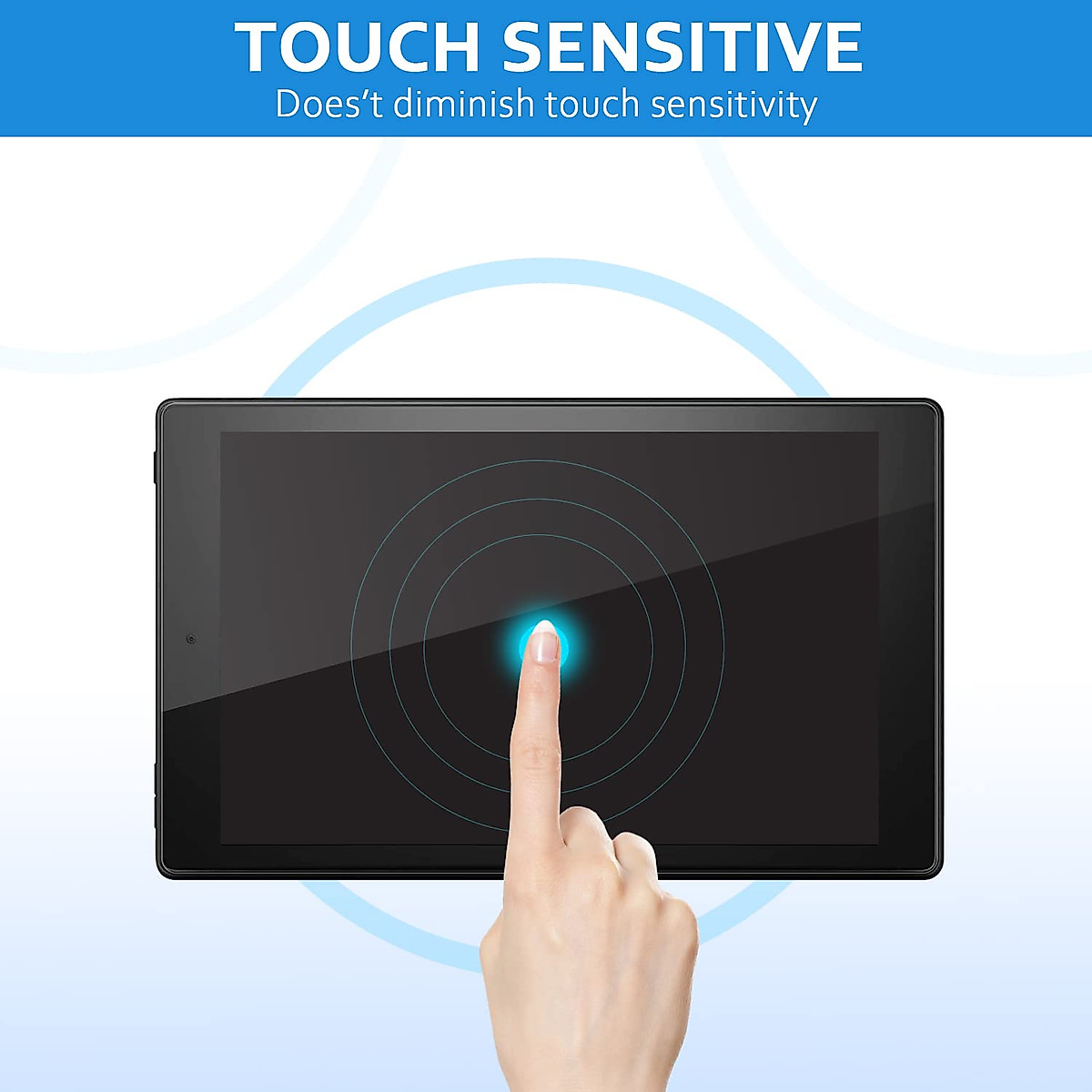 XinWoTuo Tempered Glass Screen Protector for Amazon HD 10 Tablet 10.1 inch (9th Generation 2019 Release and 7th Generation 2017 Release), Scratch-Resistant/Anti-fingerprint /2Pcs