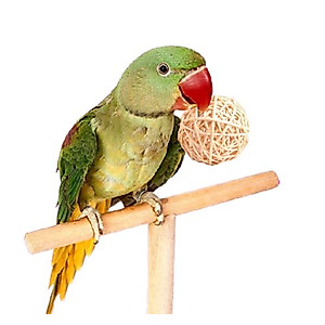Parrot Chew Toys Bird Toys, 30 Pcs 1.2 inch Rattan Wicker Balls Parakeet Chewing Toys, for Budgies Conures Hamsters Bunny Toy, Decoration for DIY Craft Party Wedding