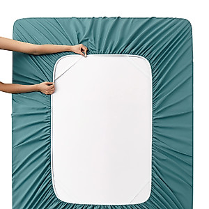 Manyshofu Extra Deep Pocket Full Size Sheets Set - Hotel Luxury 1800 Thread Count Sheets & Pillowcases - Kids Bedding Set up to 24" Mattress - Teal Bed Sheets 18-24 Inch Deep Pockets - 4 Piece