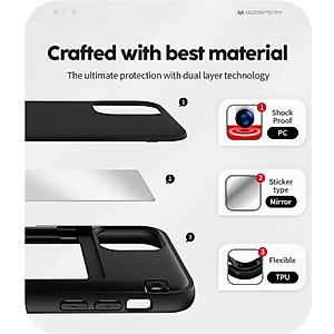 GOOSPERY iPhone 11 Pro Wallet Case with Card Holder, Protective Dual Layer Bumper Phone Case (Black)
