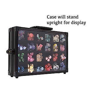 Forged Dice Co. Dice Display Case and Rolling Tray with 2 Removable Divided Dice Trays - Storage Box Holds up to 480 Metal or Plastic Polyhedral Dice Sets - Great for Dice Collectors or RPG D&D Games