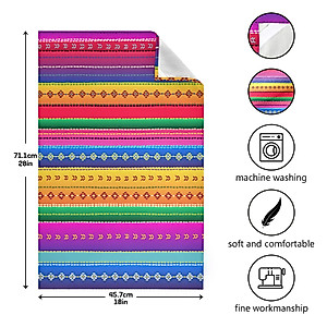 Kigai Kitchen Dish Towels Mexican Serape Stripes Soft Tea Towel Set of 4 Absorbent Dishcloths Hand Towels for Dish Clean Cloth 28" x 18"