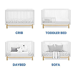 Delta Children Poppy 4-in-1 Convertible Crib, Bianca White/Natural