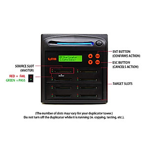 Systor 1:15 Compact Flash CF Card Duplicator - 2GB/Min - Standalone Copier & Eraser/Sanitizer, Multiple Memory Slots, Speeds Up to 33MB/Sec (SYS-CFD-15)