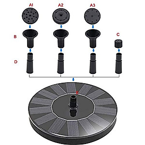 Lheng Solar Powered Fountain Pump, Solar Birdbath Fountain, 7V/1.4W Free Standing Floating Birdbath Water Pumps for Garden, Patio, Pond and PoolIdeal