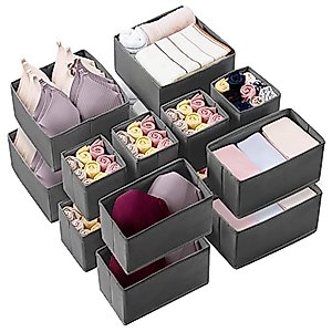 Kootek 16 Pack Drawer Organizers for Clothing, Dresser Drawer Organizer Clothes Fabric Foldable Dividers, Cabinet Closet Organizers and Storage Boxes for Baby Clothes, Underwear, Bras, Socks
