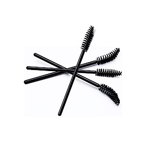 SINEN 50 PCS Disposable Eyelash Brush Mascara Brushes Makeup Brushes Kits for Eye Lashes Extension Eyebrow and Makeup (balck)