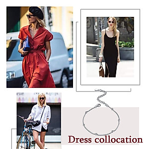 Silver Dainty Bead Chain Bracelet for Women, Hypoallergenic Sterling Silver Cute Delicate Tiny Satellite Chain Link Bracelet Minimalist Jewelry Gift for Best Friendfriend Mom