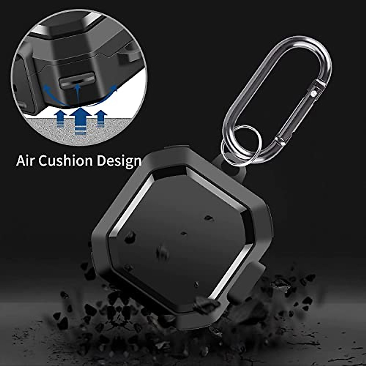 Case for Galaxy Buds 2 Pro/Galaxy Buds 2 / Galaxy Buds Pro/Galaxy Buds Live,Full-Body TPU Rugged Shockproof Cool Hard Protective Case Cover for Galaxy Buds Charging Case for Women Men (Black)