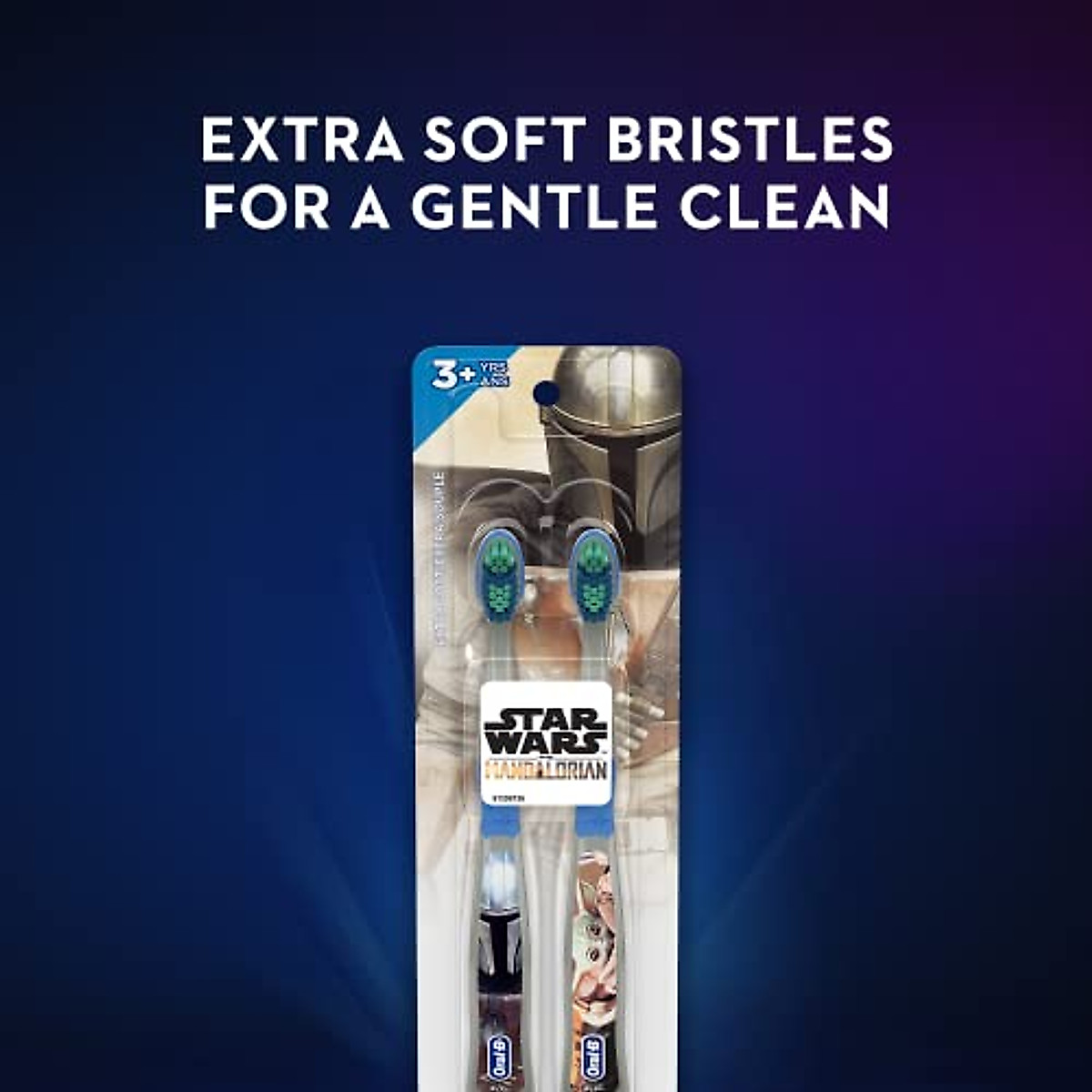 Oral-B Kids Manual Toothbrush Featuring Star Wars The Mandalorian, Soft Bristles, for Children and Toddlers 3+, Pack of 6
