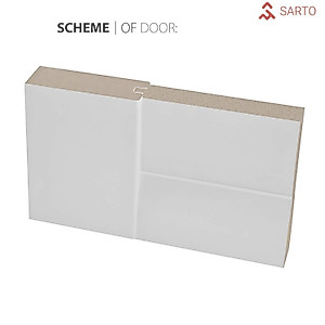 SARTODOORS Sliding Closet Bypass Doors 56 x 80 with Hardware | Quadro 4115 White Silk | Sturdy Top Mount Rails Moldings Trims Set | Kitchen Wooden Solid Bedroom Wardrobe Doors