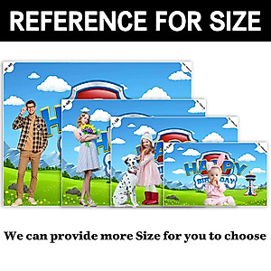 Yriujul 72x43inch Dog Paw Birthday Backdrop for Boy Girls Puppy Blue Sky Grass Photography Background Banner Baby Shower Party Decorations Photo Booth Props