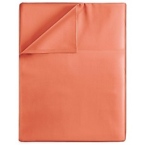 Twin Size Flat Bed Sheet - Hotel Luxury Single Flat Sheet Only - Wrinkle Free and Fade Resistant Flat Sheet - Extra Soft, Comfy and Breathable Flat Sheet for Women and Men - Coral Top Flat Sheet Only