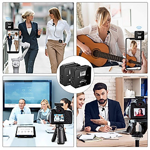 Camola UHF Wireless Microphone for Camera DSLR,Movie Lavalier Mic with Receiver USB Wireless Microphone for Interview&Wireless Lavalier Microphone for Smartphone for Vlogging Video Recording