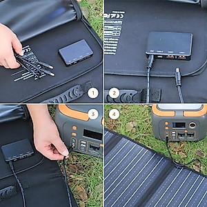 60W Foldable Solar Panel with 18V DC Outlet, for Solar Generator, Portable Solar Panel for Outdoor Camping, RV Travel, Power Station