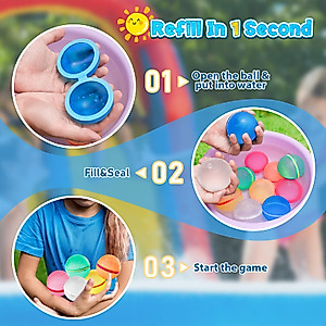 SOPPYCID Reusable Magnetic Water Balloons, Kids Summer Outdoor Toys, Quick Fill Self Sealing Water Bomb for Kids Adult Water Polo Fight Games,Summer Fun Party Water Balls with Storage Bag (20pack)