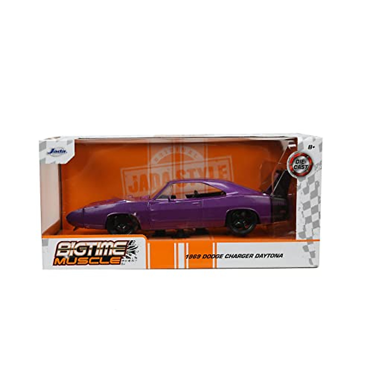 Jada Toys Big Time Muscle 1:24 1969 Dodge Charger Daytona Die-cast Car Purple, Toys for Kids and Adults