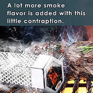 Smoke Tube - 12'' Smoke Tube for Pellet Grill 5 Hours of Billowing Smoke & Smokehouse Products 9760-020-0000 5-Pound Bag All Natural Hickory Flavored Wood Pellets, Bulk