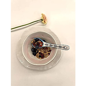 heart & home Ceramic Soup Spoons Set of 6, Wonton Soup Spoons Ceramic, Round Soup Spoons, 6-1/2" L, Multicolor