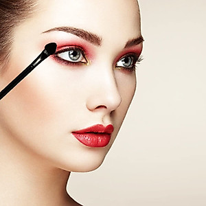 Professional Double Head Eyeshadow Brushes Cosmetic Tool - TygoMall 30 Pcs Disposable Dual Sides Eyeshadow Sponge Brushes Makeup Applicator, with 12 cm Long Handle, Black