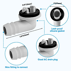UNIFAMLIY 10Ft Portable Air Conditioner Drain Hose, Universal AC Drain Hose Kit, Kink-Free Drain Hose for Window Air Conditioner Drain with 3/5 Inch Connector, Window AC Mini-Split Unit Parts