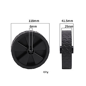 2 Pieces Cart Wheel Luggage Wheel Easy to Use for Utility Folding Wagon Cart Spare Parts Moving Trolley Caster Wheels, 5inch 151g