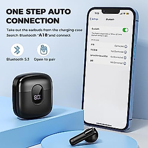 Hyyeosd Bluetooth Earbuds Wireless Earbuds 60Hrs Battery Life with Charging Case & LED Power Display Waterproof Earphones Crystal-Clear Calls with 4 Mic for iPhone Android Sports Workout Gym