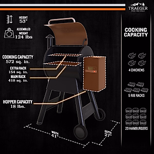 Traeger Grills Pro Series 575 Wood Pellet Grill and Smoker with Wifi, App-Enabled, Bronze