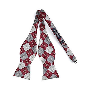 Bow Ties for Men Plaid Self-Tie Bow Tie and Pocket Square Set Classic Formal Tuxedo Bowties for Wedding & Party