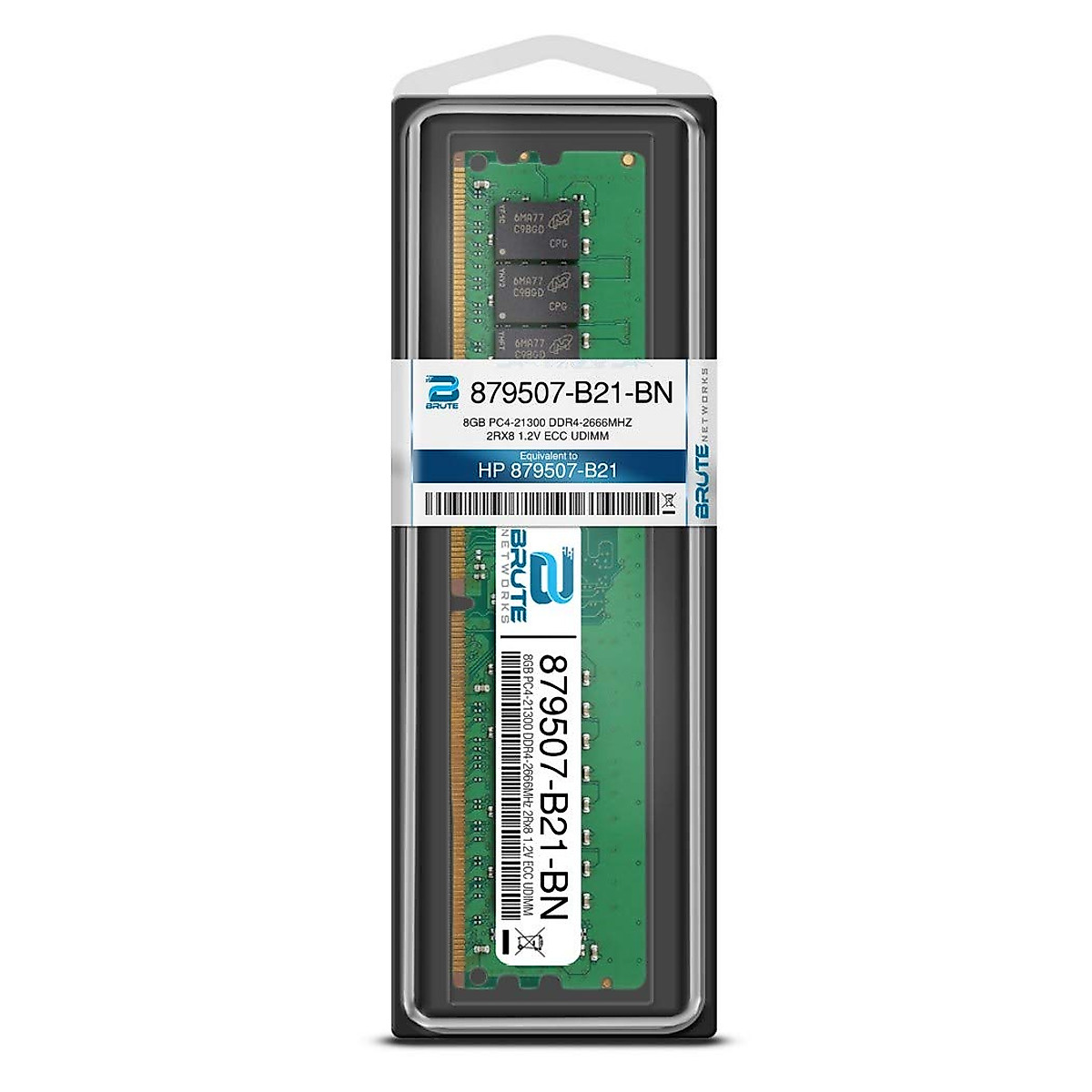 Brute Networks 879507-B21-BN - 16GB DDR4-2666MHz 2Rx8 ECC UDIMM (Compatible with OEM PN# 879507-B21)