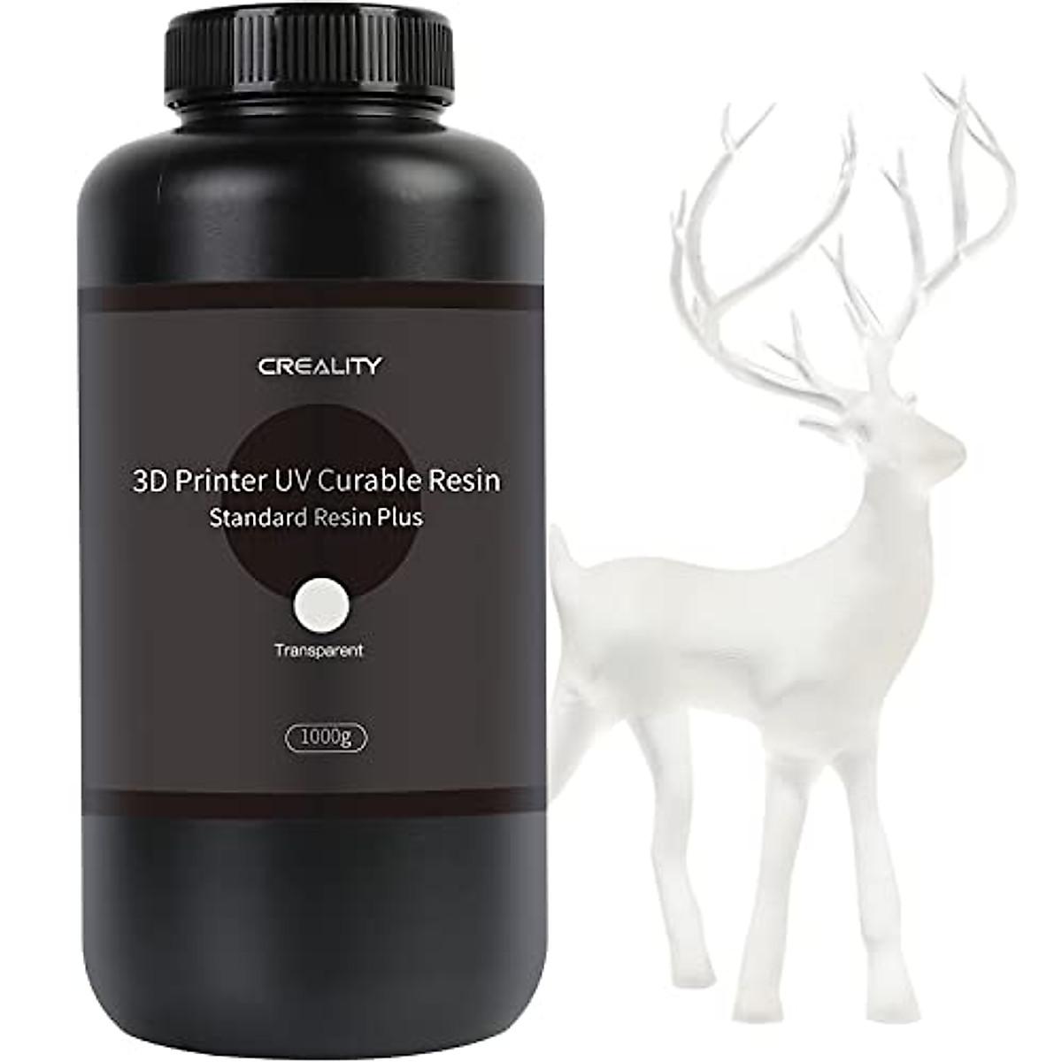 Creality 3D Printer Resin,1KG 405nm UV Curing Resin with High Precision Low Odor Quick Curing Standard Photopolymer Resin for LCD 3D Printers (Clear)