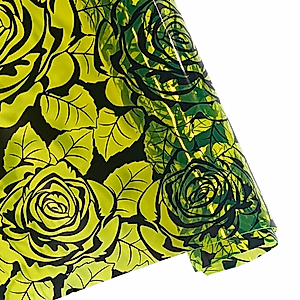 ONEART | Yellow Rose Leather Vinyl Roll 12" x 54" Transparent PVC Vinyl Fabric for Cosmetic Bags, Bows, DIY Projects