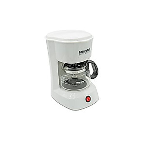 Better Chef Basic Coffee Maker | 4-Cup | Pause-N-Serve | Carafe Warmer | Reservoir Window (White)
