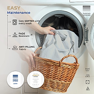 THREAD SPREAD 100% Cotton Pillowcases Standard/Queen Size Set of 2-400 Thread Count Cotton Pillowcases, Ultra Soft Cool Sateen Weave Pillow Cases for Sleeping, Set of 2 Pillow Covers (Navy Blue)