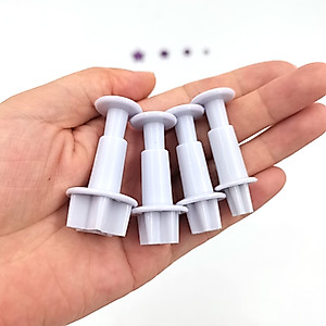 Gobaker 3D Star Fondant Plunger Cutter Set Sugarcraft Cake Cookies Cupcake Decorating Tool DIY Mold,Mini,4-Pack