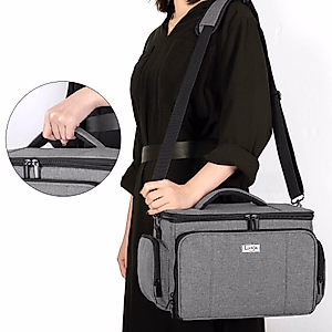 LUXJA Carrying Case Compatible with Cricut Joy and Easy Press Mini, Carrying Bag with Supplies Storage Sections, Gray