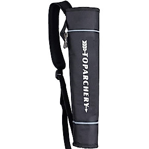 TOPARCHERY Arrow Quiver Holder Hip | Large Capacity Arrow Backpack Bag Compound Recurve Bow Practice Target Nylon Arrow Bag Quiver Suitable for Youth and Adults (Black)