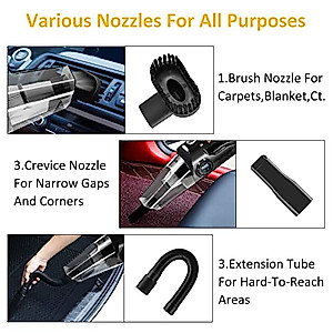 Migtory Car Vacuum Cleaner 4 in 1 Multipurpose Portable with Digital Air Compressor Pump, DC 12V Tire Inflator for Cars, High Power Car Vacuum with LED Light, Wet & Dry Vacuum, for Car Cleaning