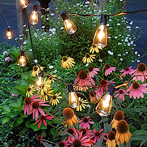 Couah Outdoor Patio String Lights,10Ft Edison Bulb String Lights for Patio Garden Porch Backyard Party Deck Yard(Plus 1 Extra Bulbs)-Black