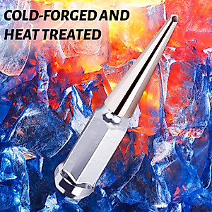 24PCS 14x2 Chrome Cone/Conical Bulge Seat Wheel Spike Lug Nuts with 1 Socket Key Compatible with Ford 2000-2018 Ford Expedition 99-14 F-150 09-14 Lobo/Lincoln 05-08 Mark LT 2000-2014 Navigator